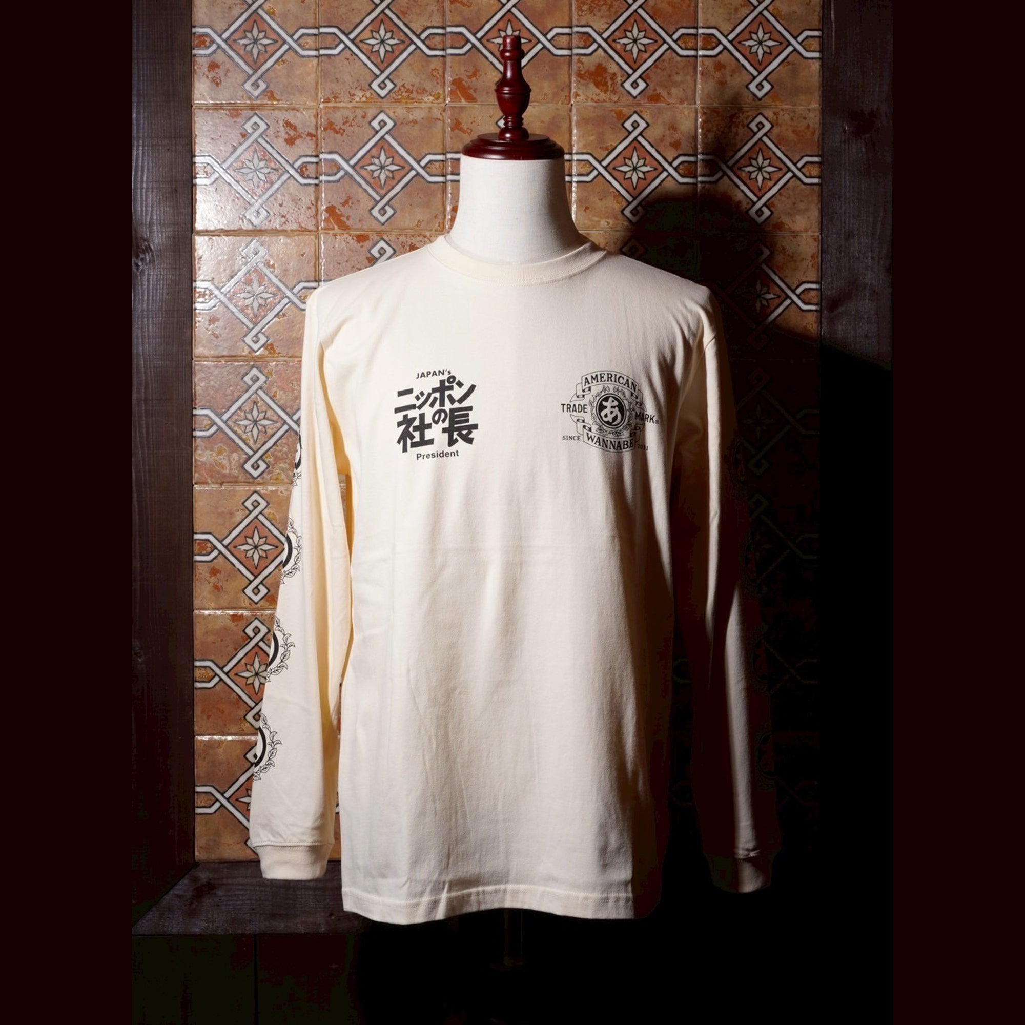 ニッポンの社長×AMERICANWANNABEコラボ ロンT ビンテージナチュラル – FANY Mall
